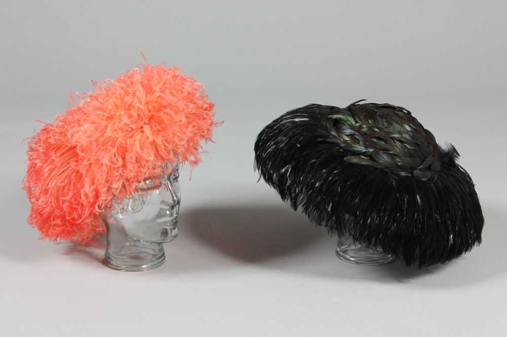 Lot 11 - A good group of feather hats, 1950s-60s,