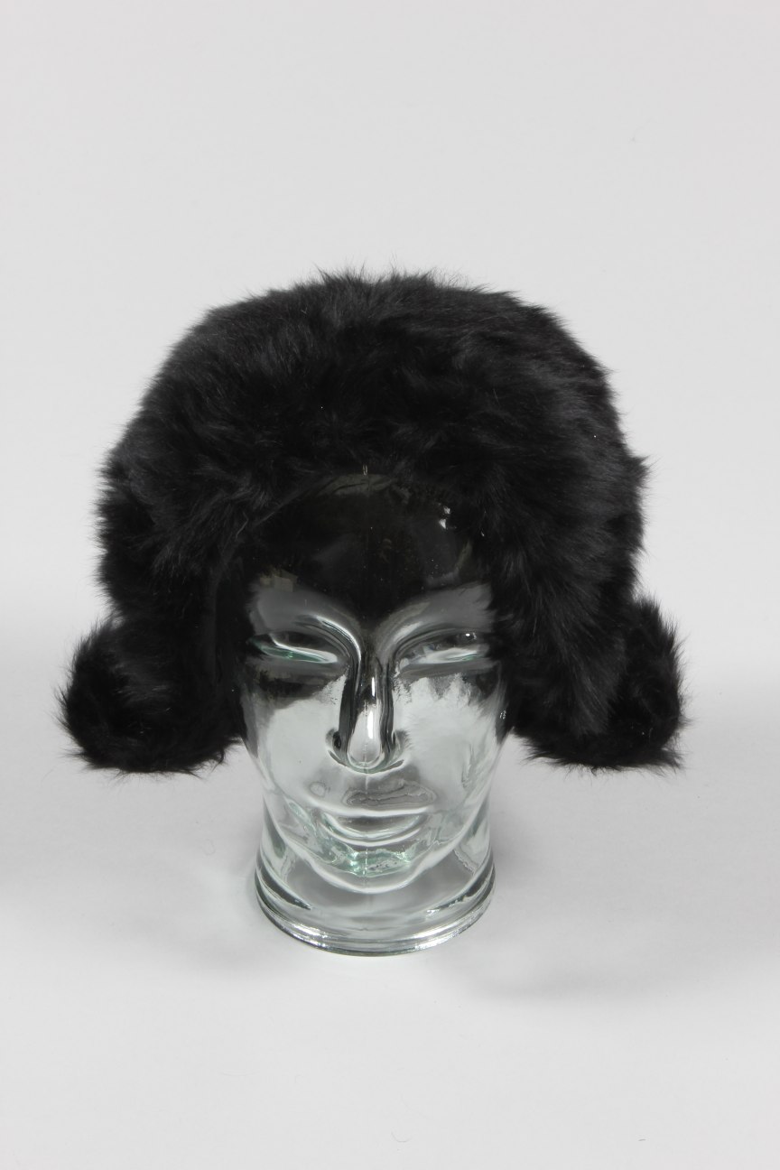 Lot 108 - A Balenciaga black fur `helmet', circa 1960,