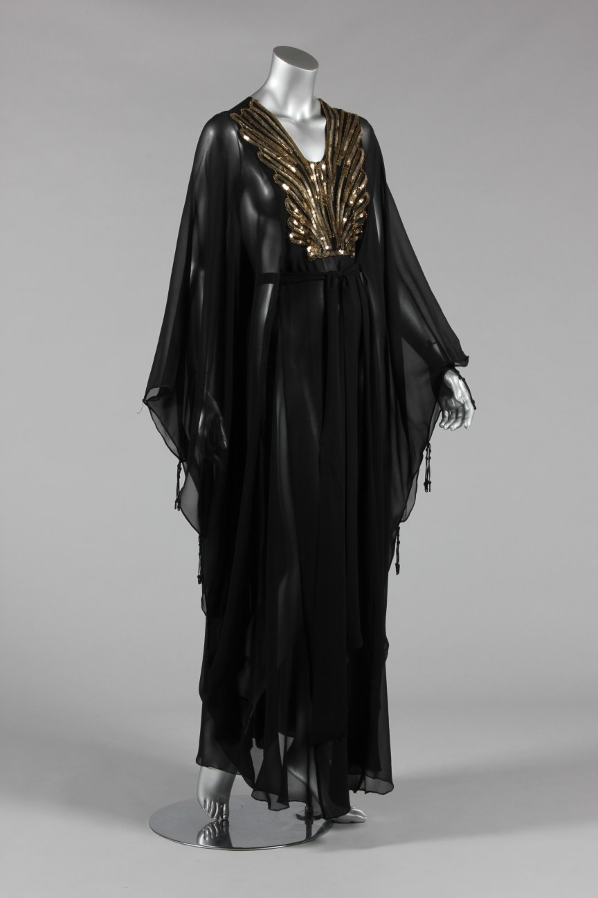 Lot 120 - A Thea Porter black chiffon and gold