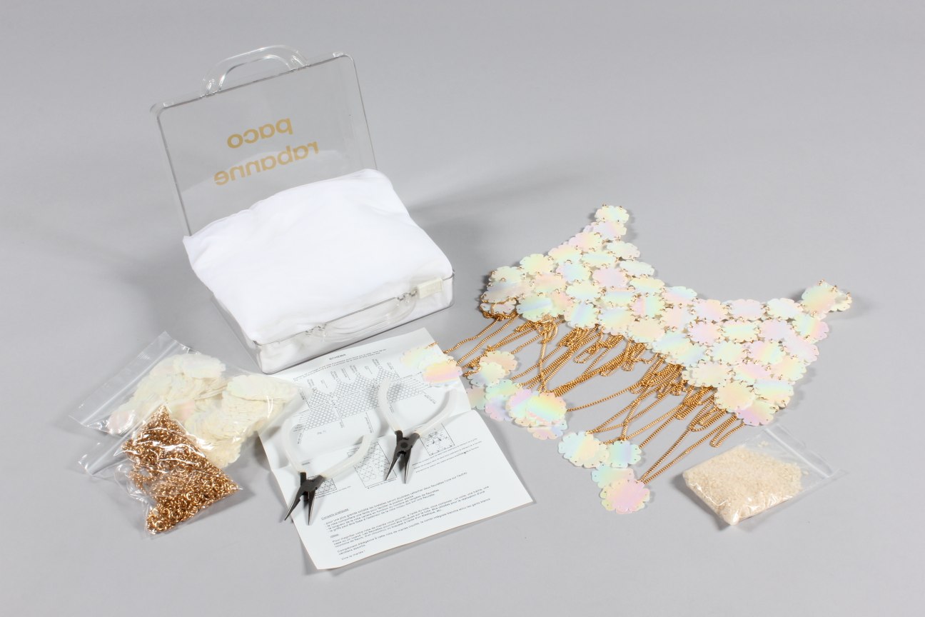 Lot 103 - A Paco Rabanne for Elle wedding dress kit,