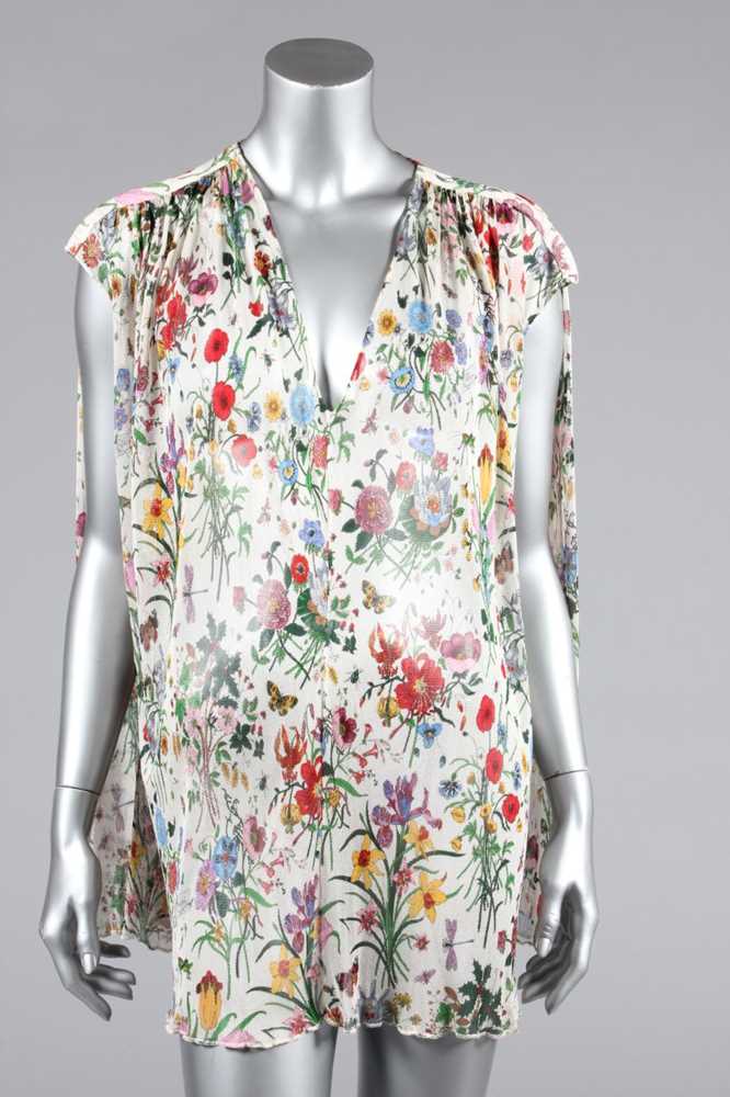 Lot 200 - A Gucci floral printed tulle tunic and