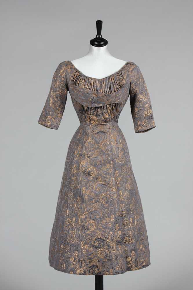 Lot 260 - A Jacques Fath gold and grey brocatelle