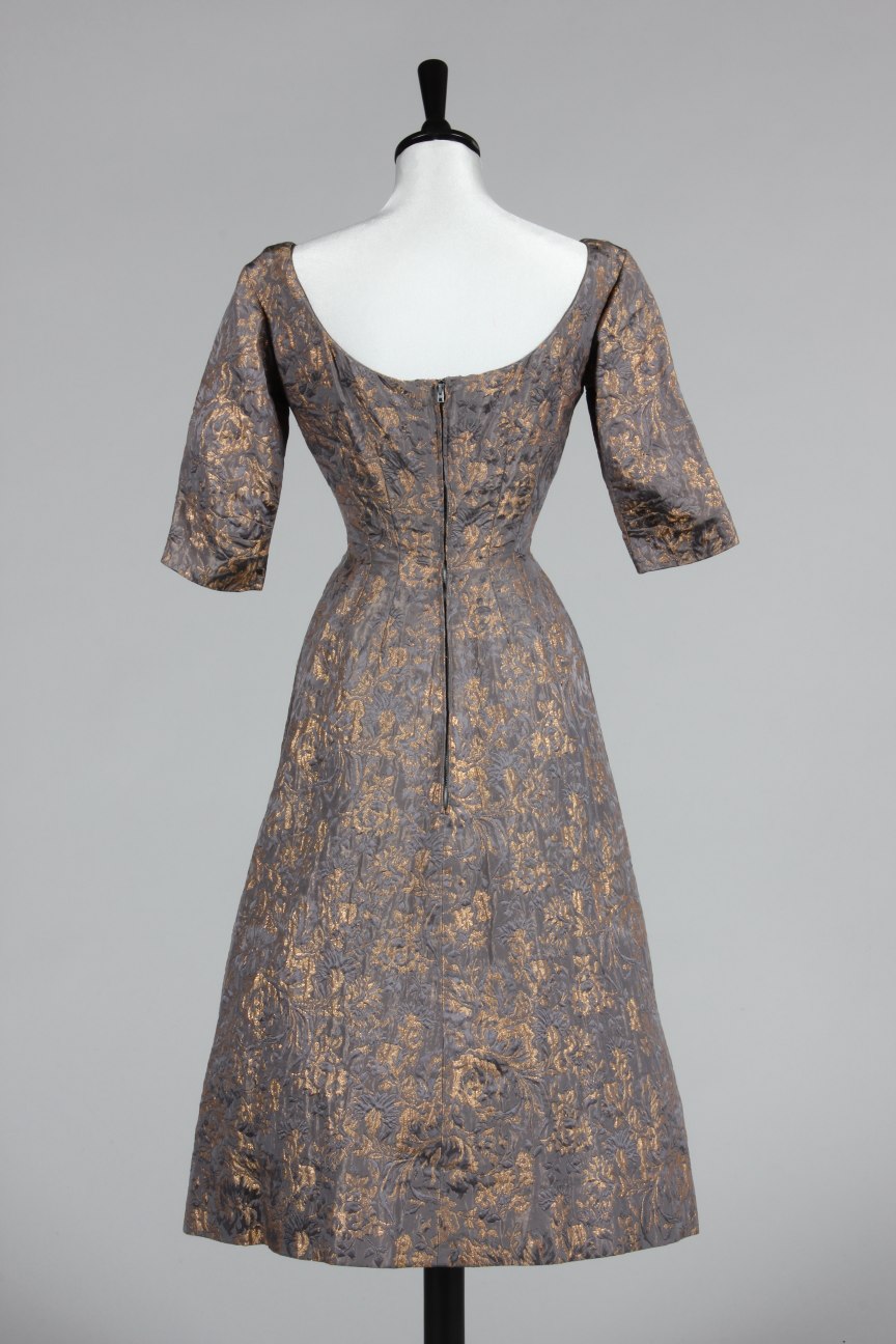 Lot 260 - A Jacques Fath gold and grey brocatelle