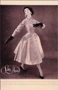 Lot 305 - A Lilli Ann pink and grey challis coat, 1955,