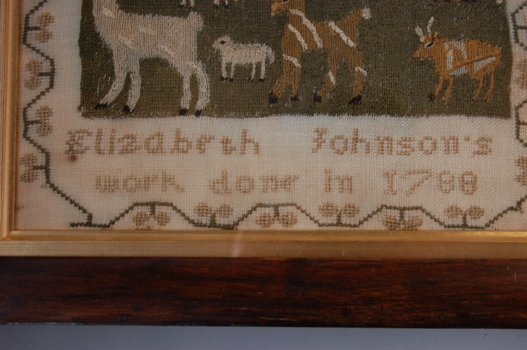 Lot 544 - An embroidered house sampler by Elizabeth