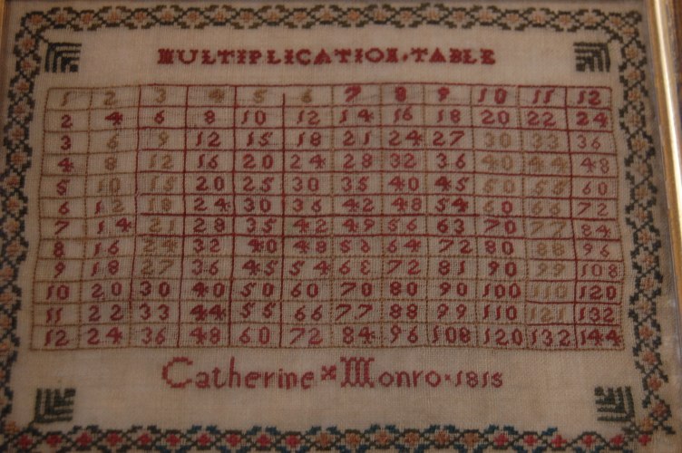 Lot 549 - A rare multiplication-table sampler by