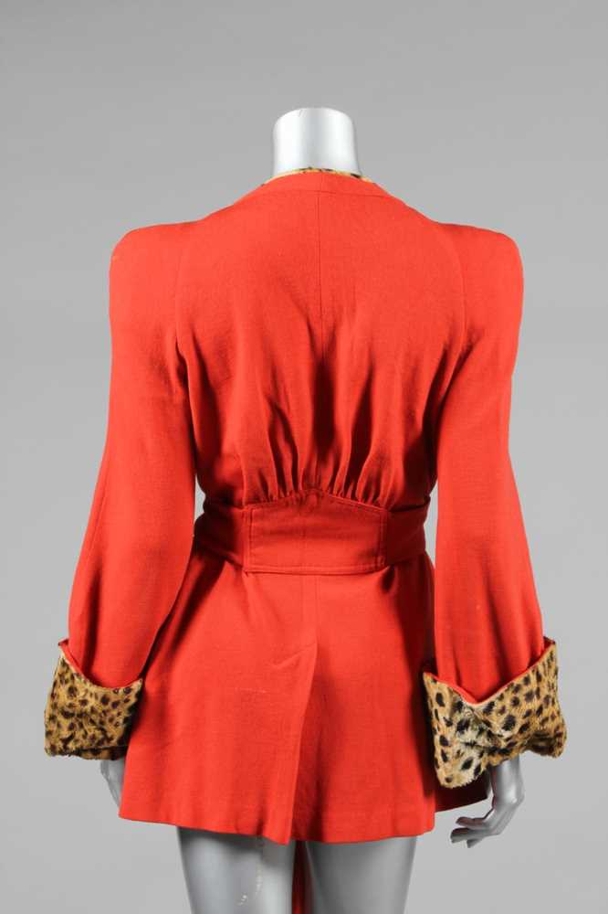 Lot 226 - A Biba scarlet jersey and faux leopard fur