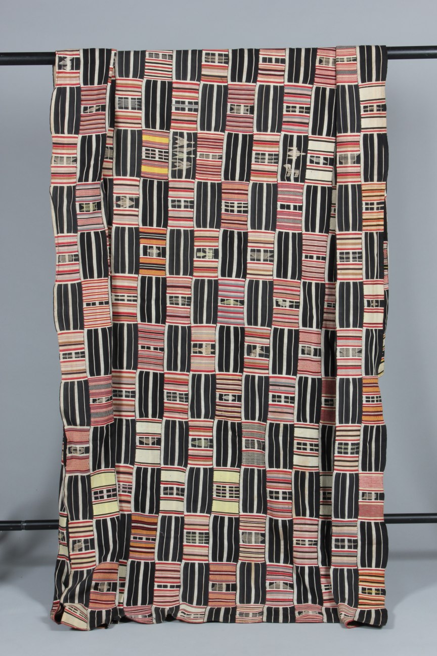Lot 392 - Two woven Kente cloths, Ashanti people, 20th
