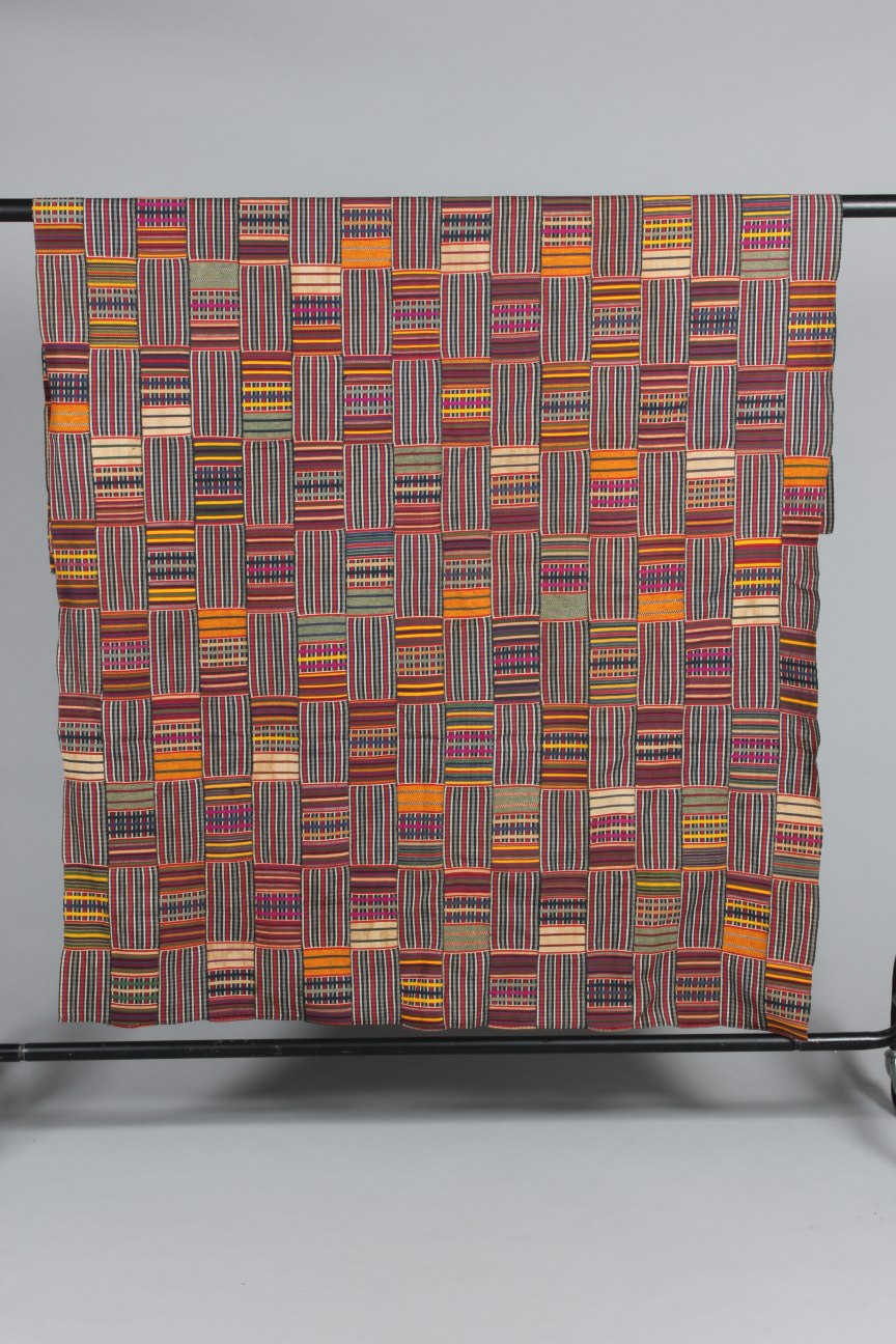 Lot 392 - Two woven Kente cloths, Ashanti people, 20th