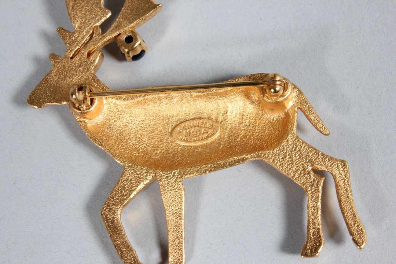 Lot 31 - A Chanel deer brooch, 2001, signed, inset