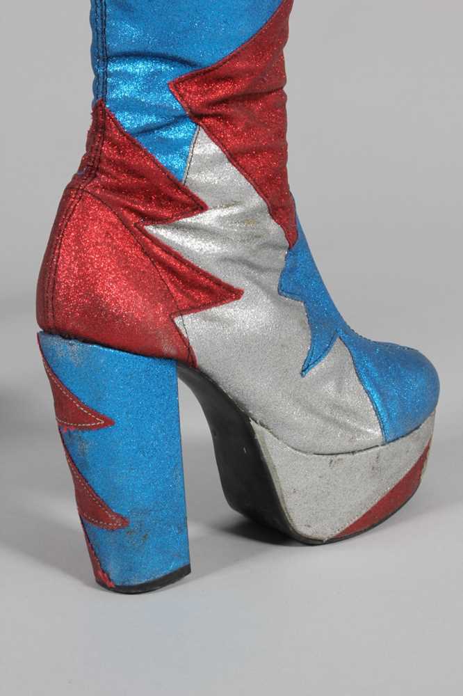 Lot 21 - Two pairs of women's glam-rock style platform