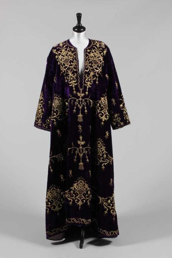 Lot 23 - An embroidered purple velvet wedding robe,
