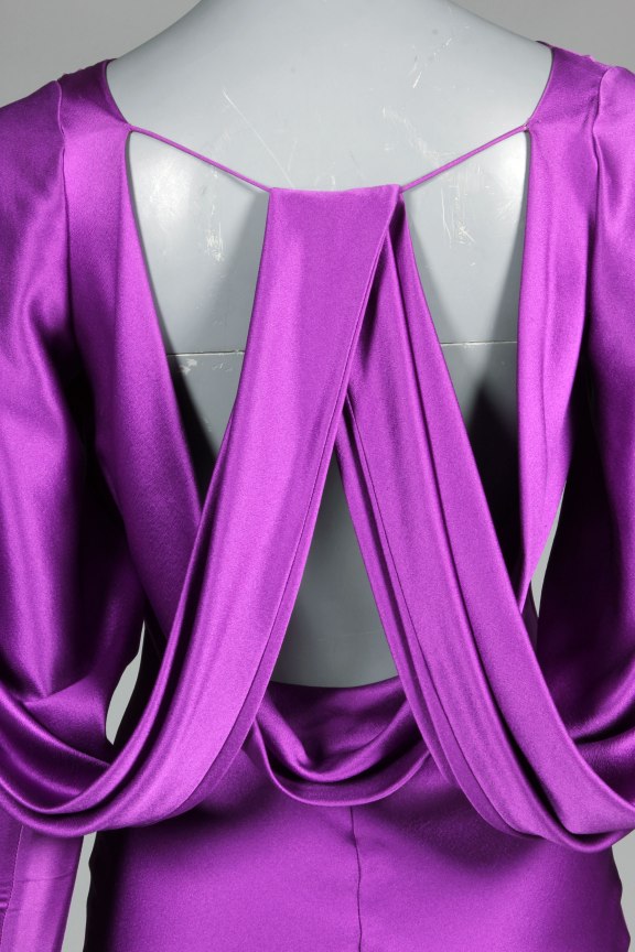 Lot 281 - An Alexander McQueen purple satin evening