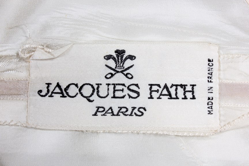 Lot 102 - A Jacques Fath couture ice-blue satin ball