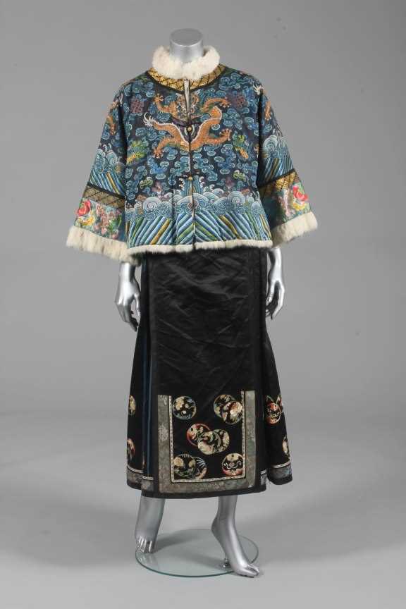 Lot 83 - A fur lined short winter jacket, Chinese,