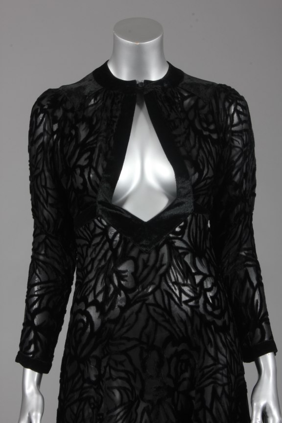 Lot 159 - An Ossie Clark cut velvet evening dress,