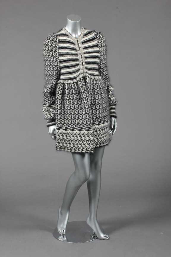 Lot 359 - A Bill Gibb striped knitted mohair jacket,