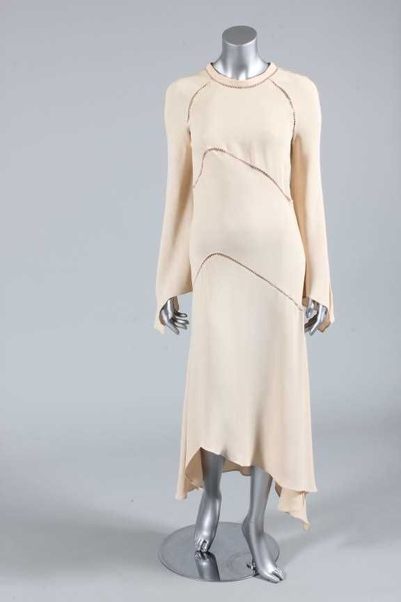 Lot 228 - An Alice Pollock bias cut moss crepe gown,