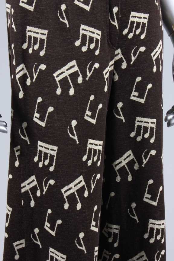 Lot 363 - Biba musical notes weave flared trousers,