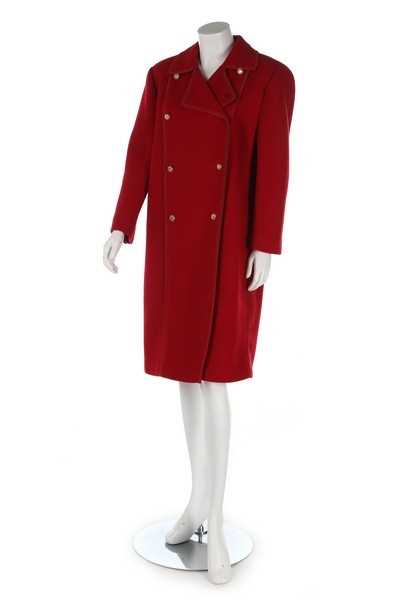 Lot 192 - A Chanel red wool mid-length coat, 1990s,