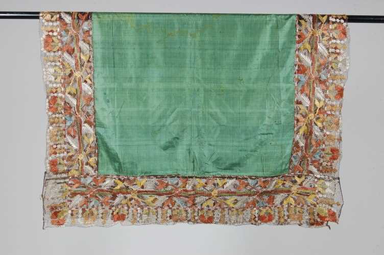 Lot 137 - A rare buratto lace edged panel, Italian,