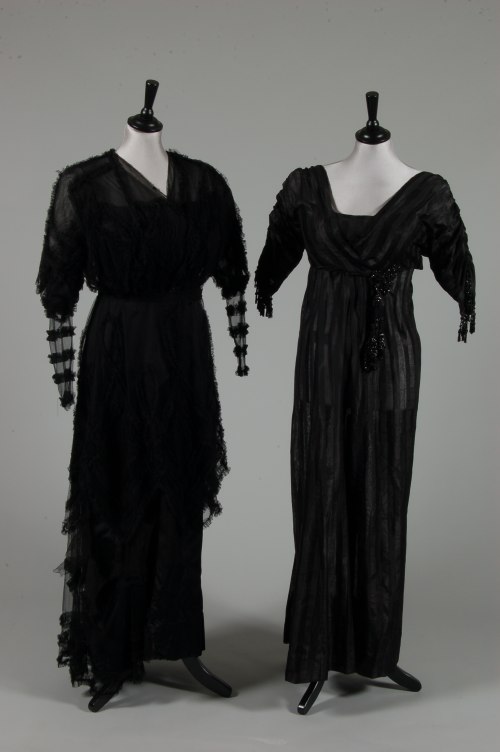 Lot 2 - A sequined black tulle tabard, circa 1913,