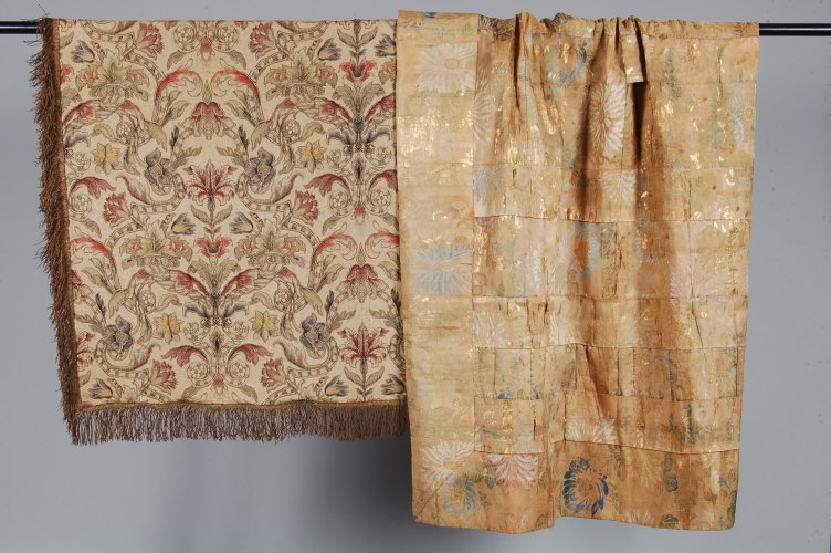 Lot 77 - A Kesa of 18th century brocaded silk patches,