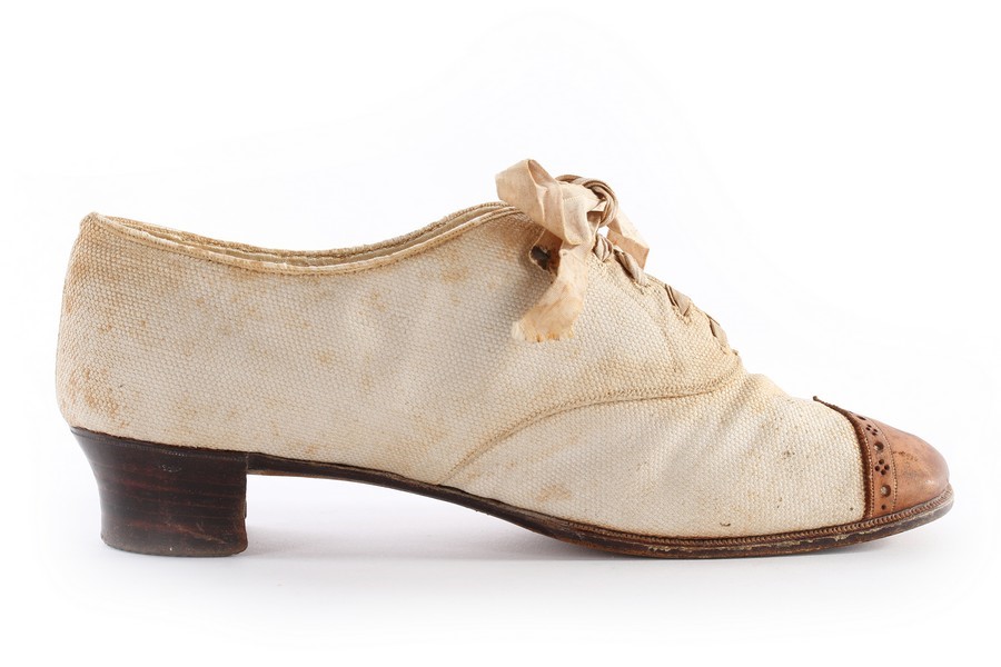 Lot 219 - Empress Eugenie's summer brogues, 1870s,