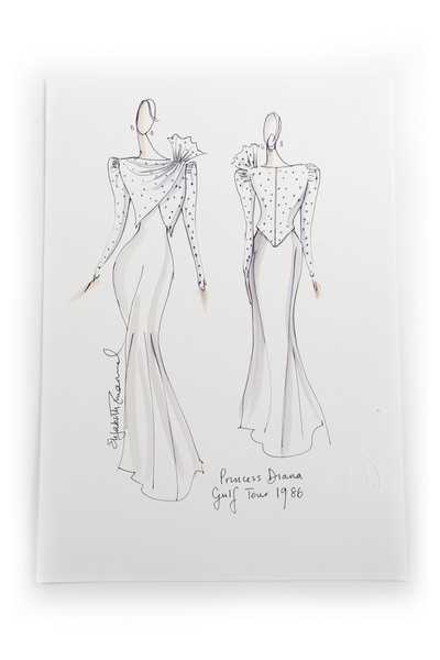 Lot 251 - Elizabeth Emanuel sketch for Princess