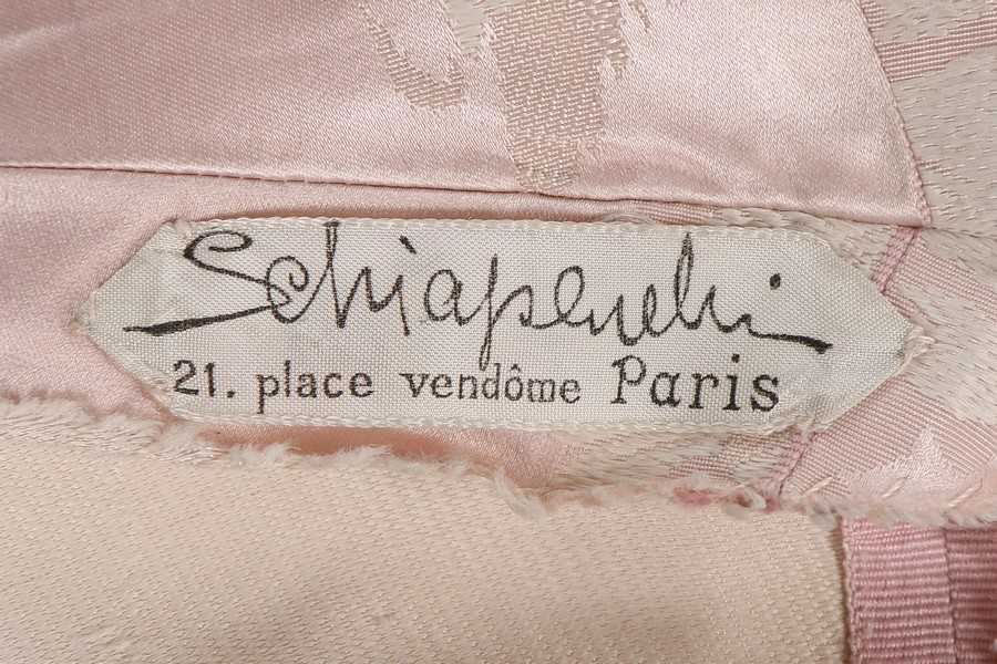Lot 72 - A Schiaparelli pink damask satin evening gown,