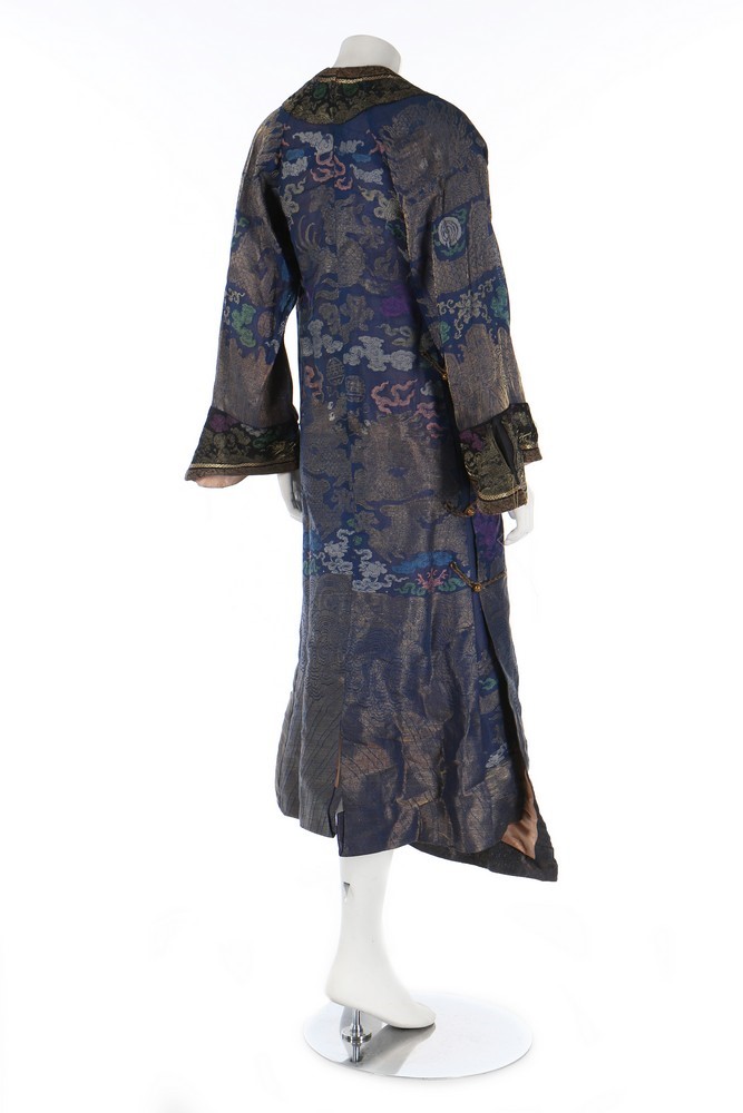 Lot 498 - A brocade dragon robe woven with nine clawed
