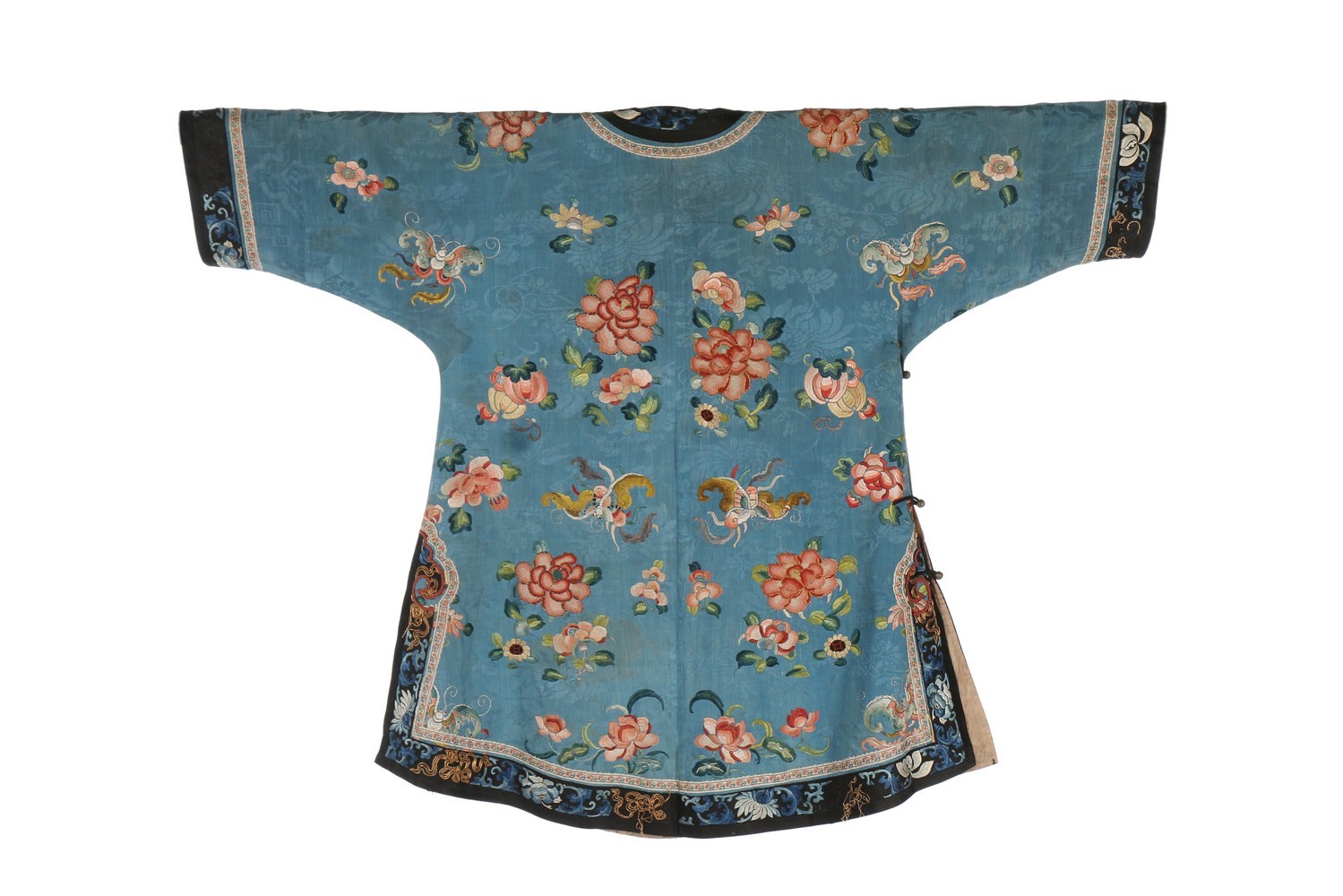 Lot 501 - A kesi green silk robe, Chinese, late 19th
