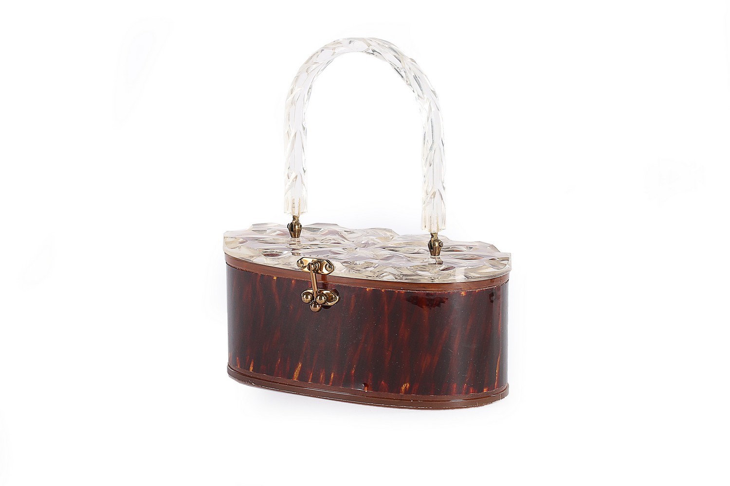 Lot 56 - Four Lucite handbags in dark shades, late