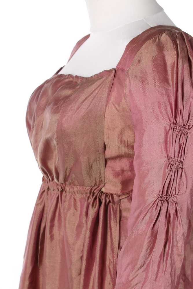 Lot 411 - A pink-yellow changeable silk dress, circa