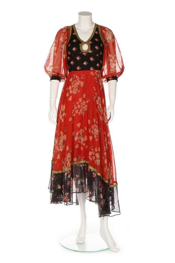 Lot 252 - A Thea Porter 'gypsy' dress, 1969-71, woven