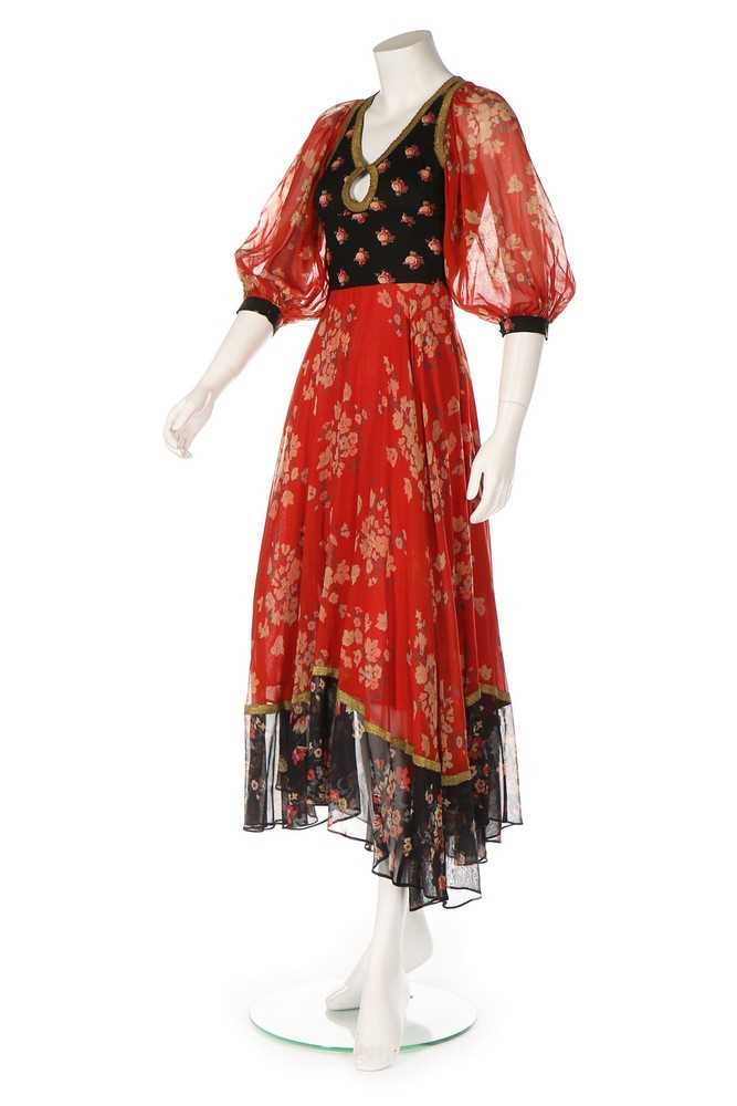 Lot 252 - A Thea Porter 'gypsy' dress, 1969-71, woven