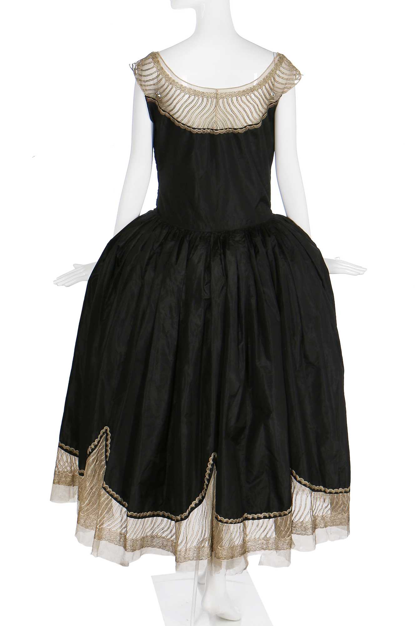 Lot 67 - A Jeanne Lanvin haute couture black taffeta