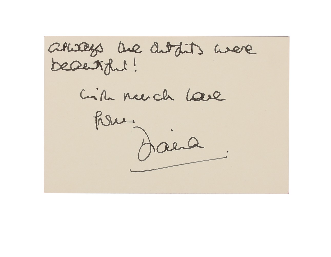 Lot 187 - Princess Diana handwritten note to Victor