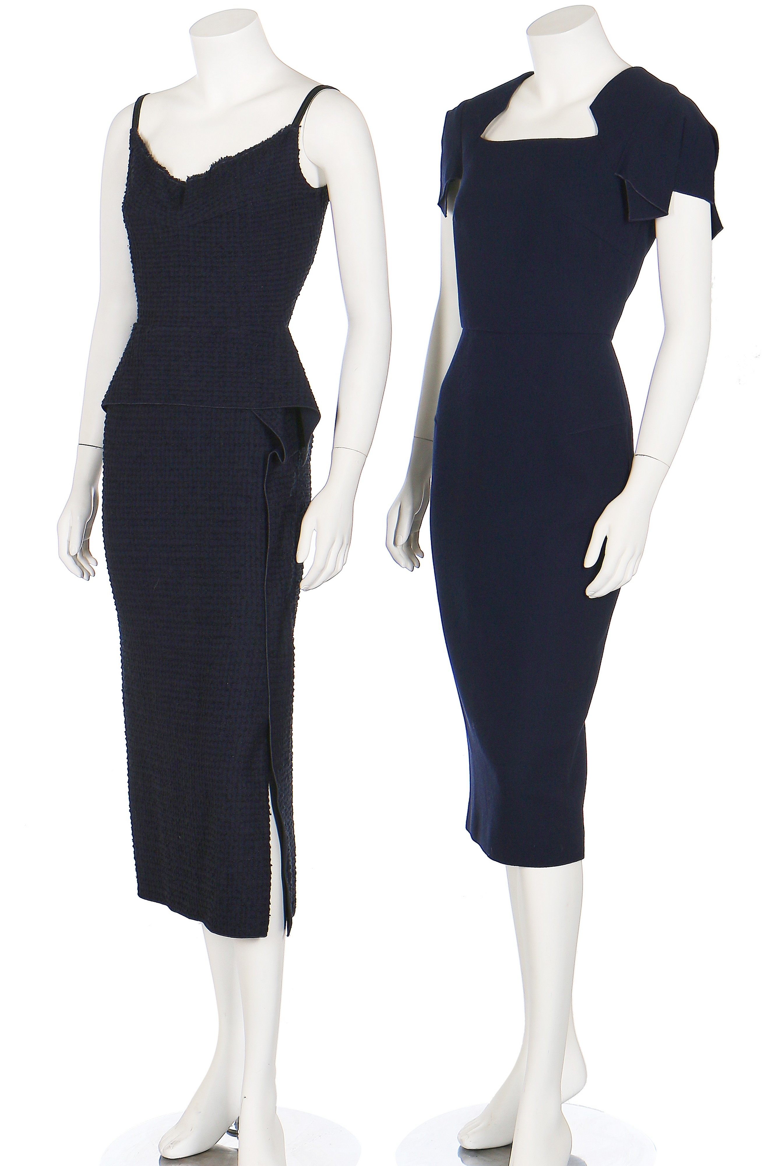 Lot 207 - Four Roland Mouret navy-blue dresses, modern,