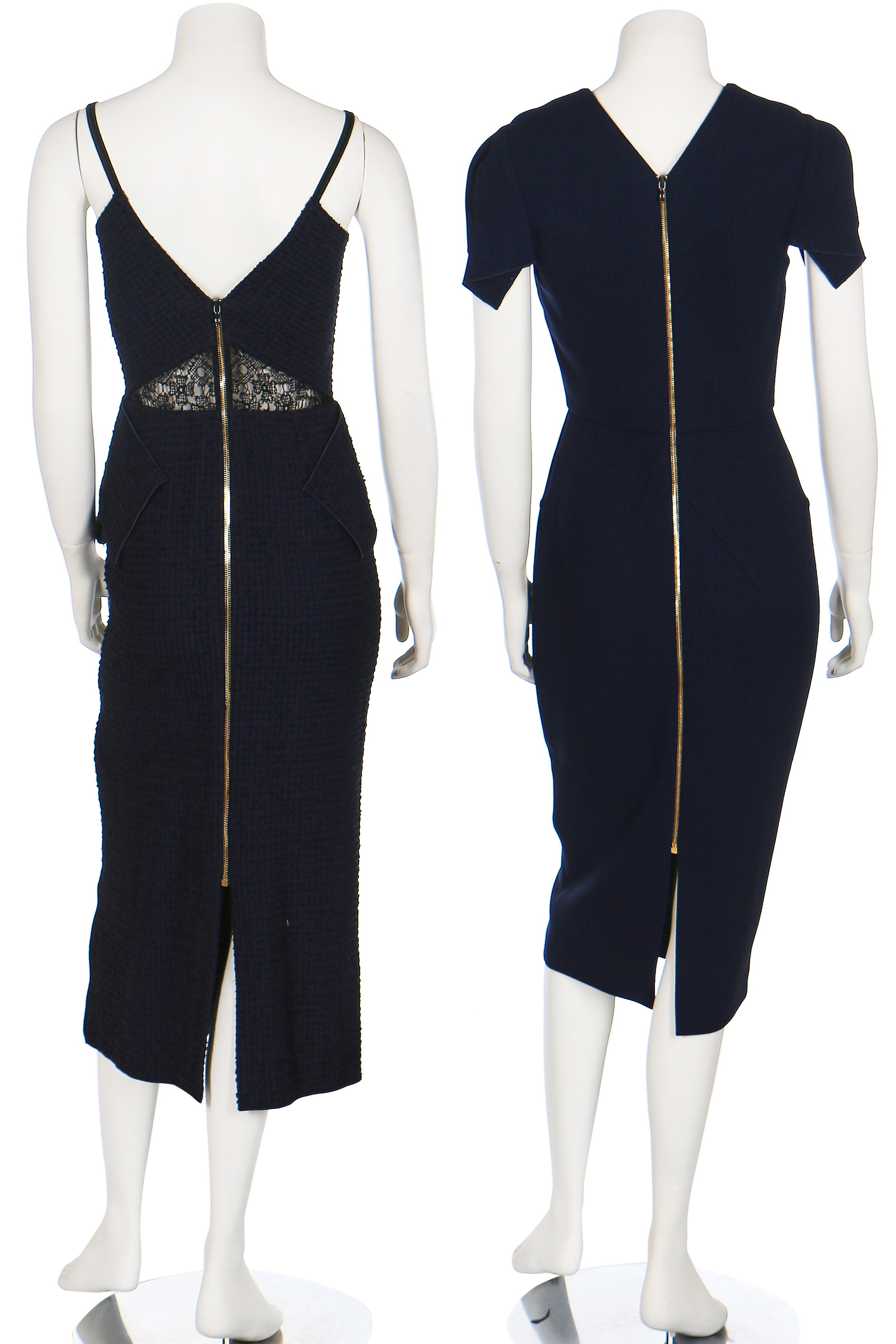 Lot 207 - Four Roland Mouret navy-blue dresses, modern,
