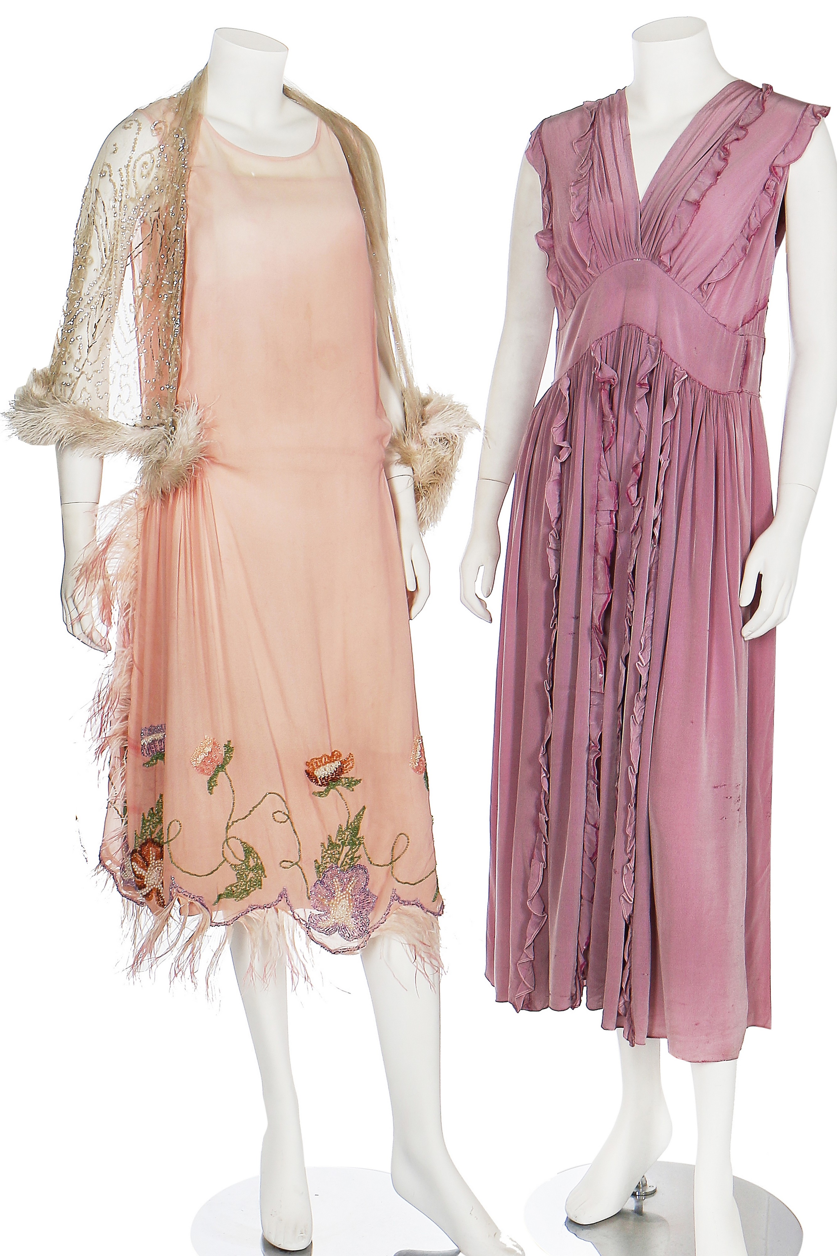 Lot 7 - A blue lamé dress with draped swags and