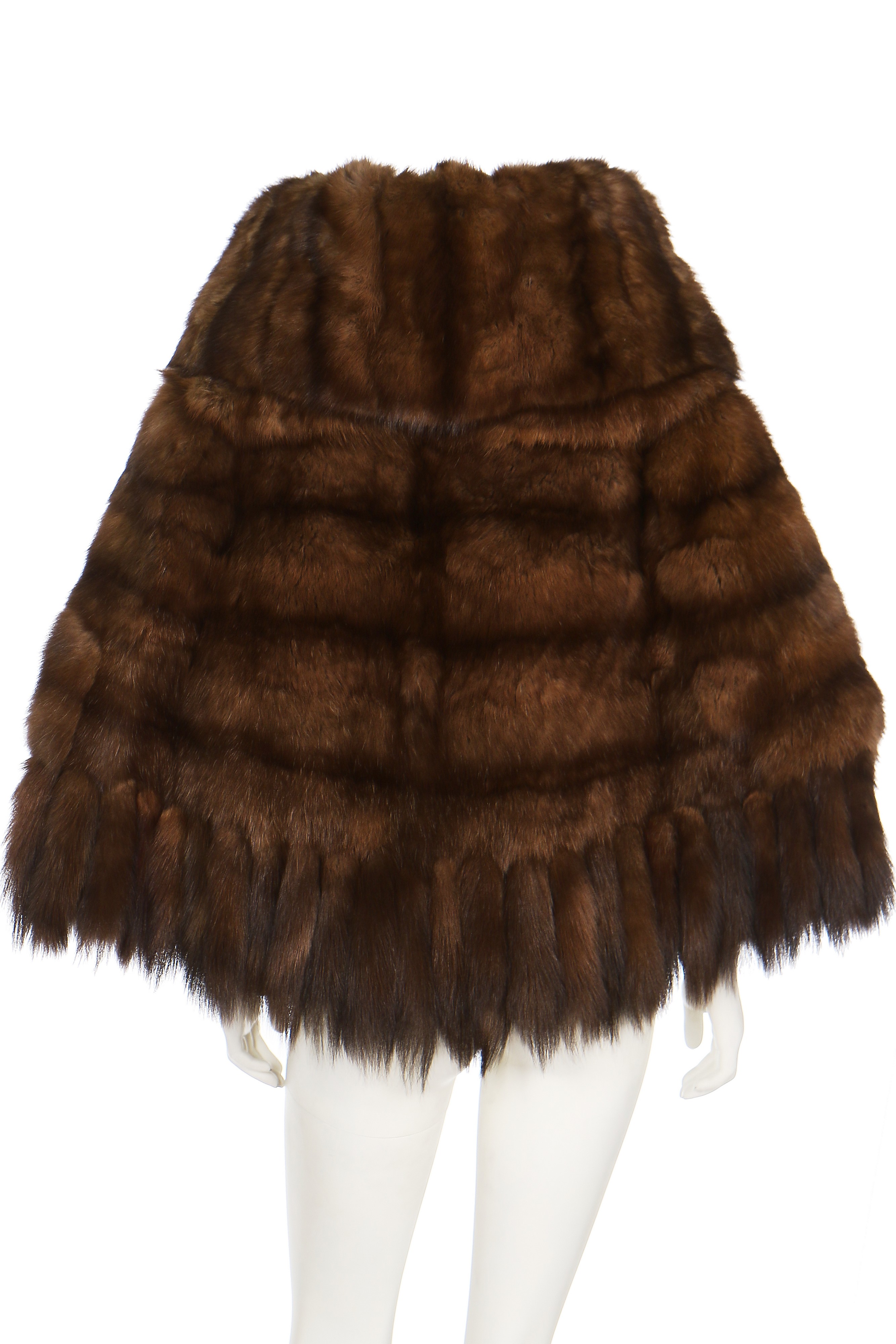 Lot 27 - A brown sable cape, probably 1960s,
