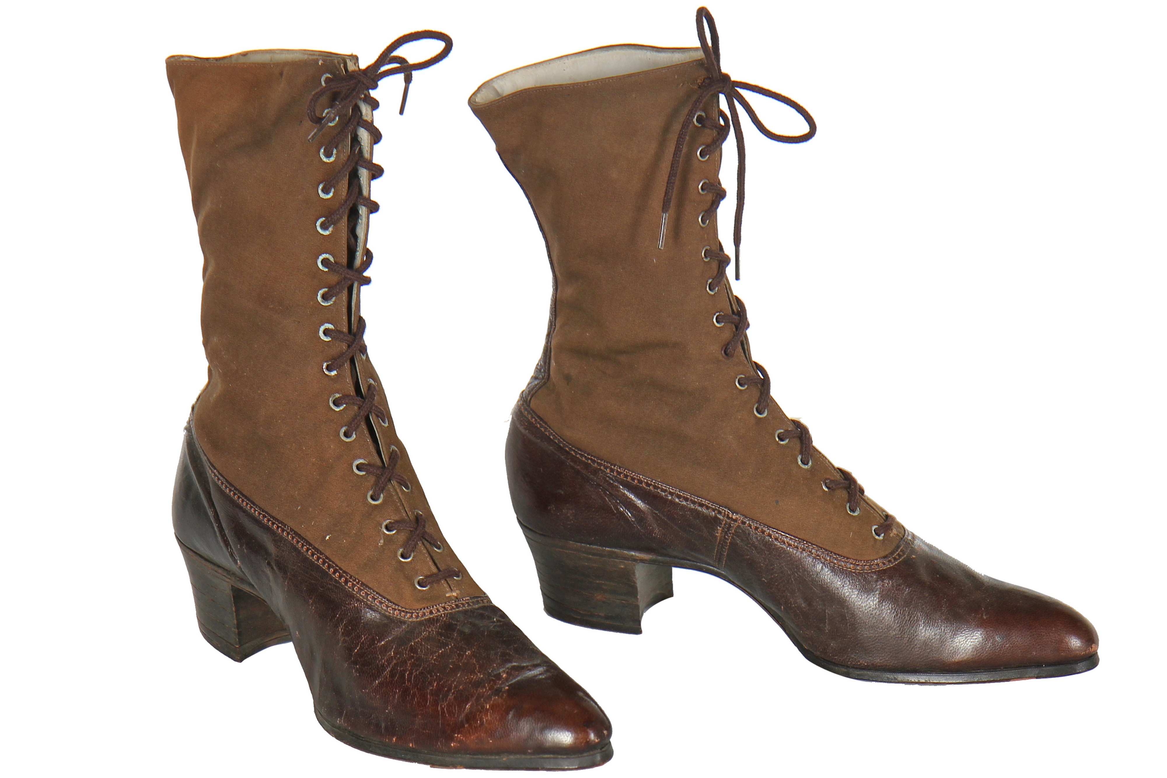 Lot 18 - Five pairs of shoes and boots, 1890s-1930,
