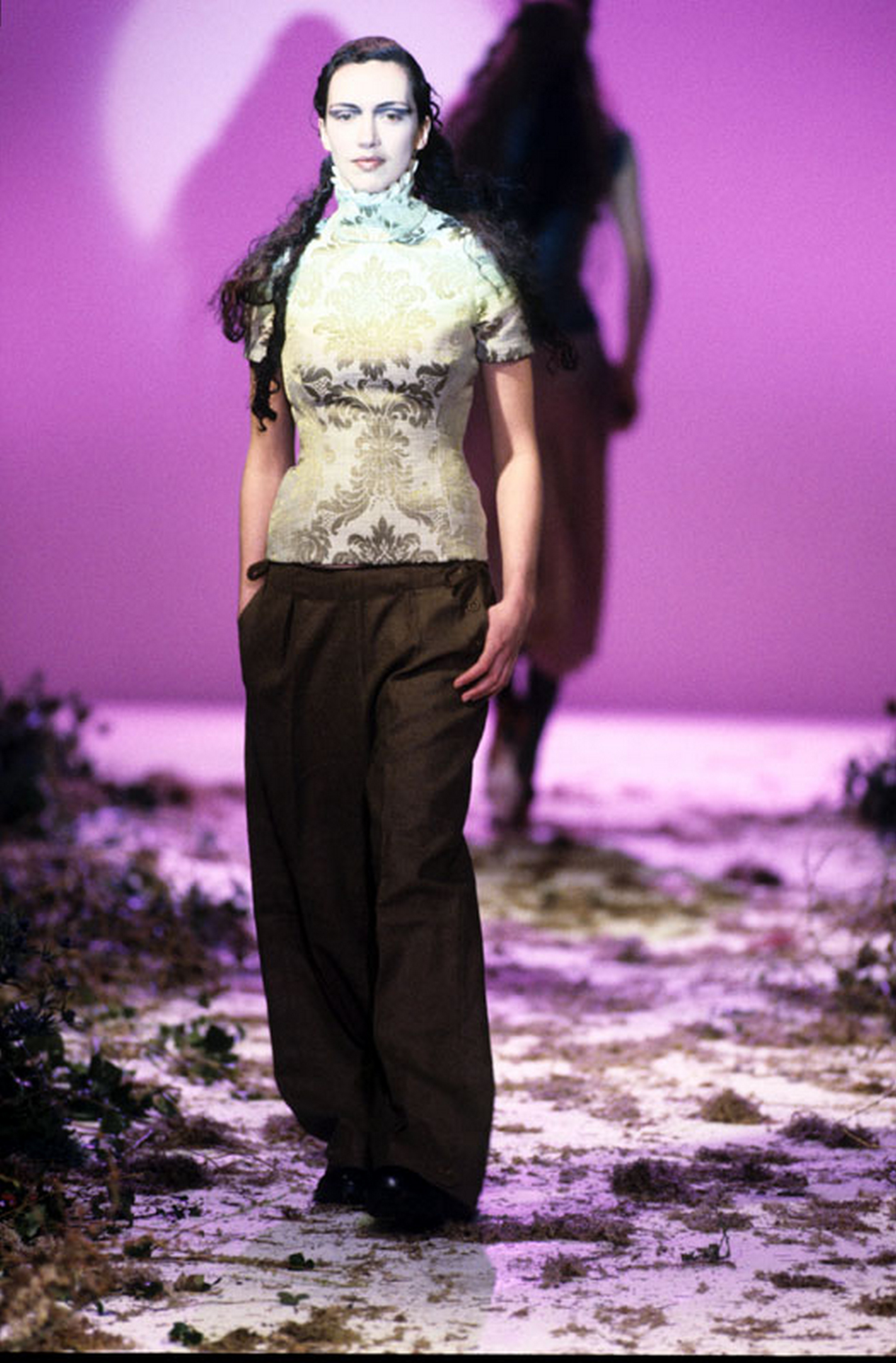 Lot 450 - A rare Alexander McQueen green damask bodice,