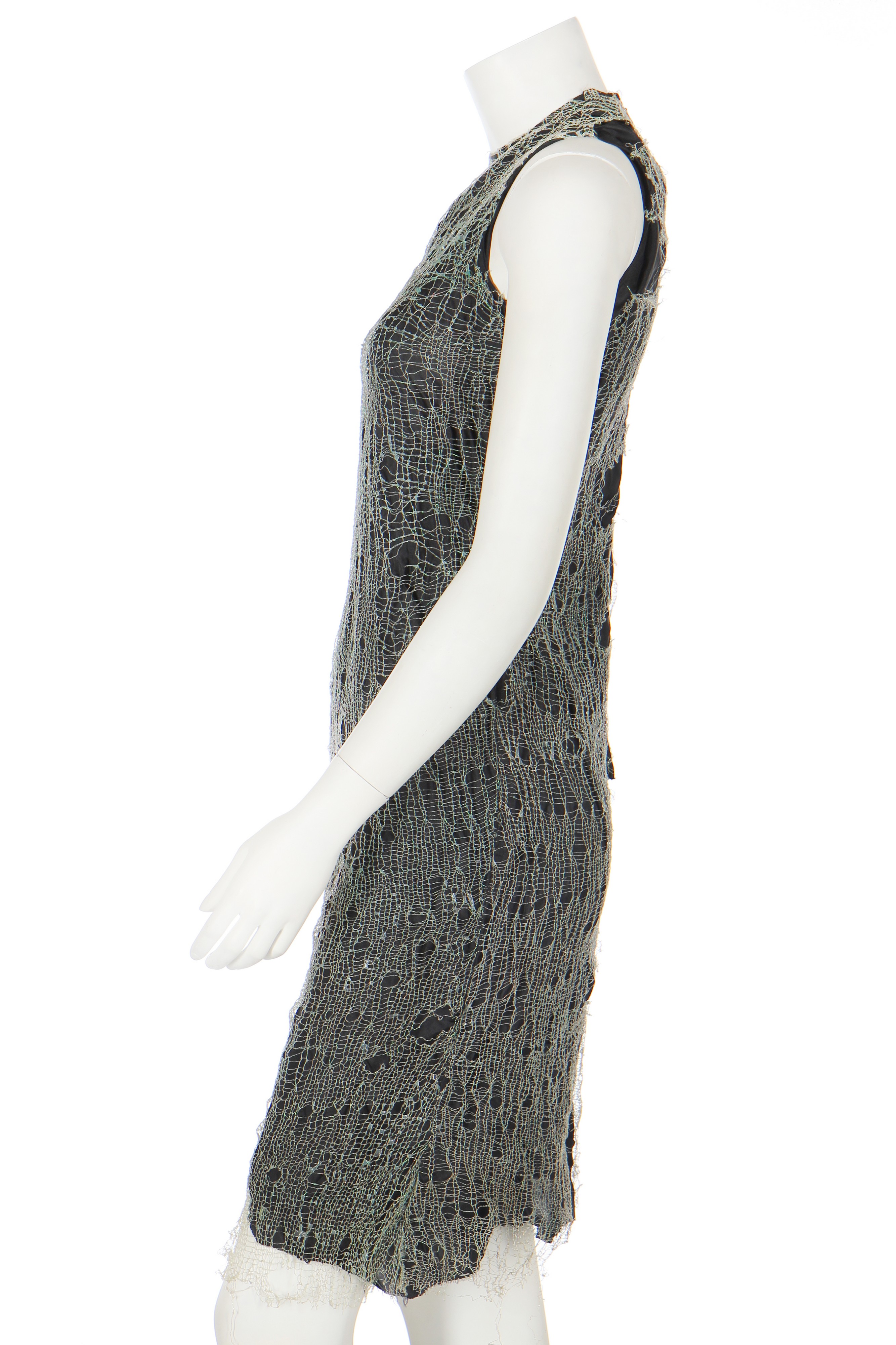 Lot 453 - A rare Alexander McQueen torn cobweb lace