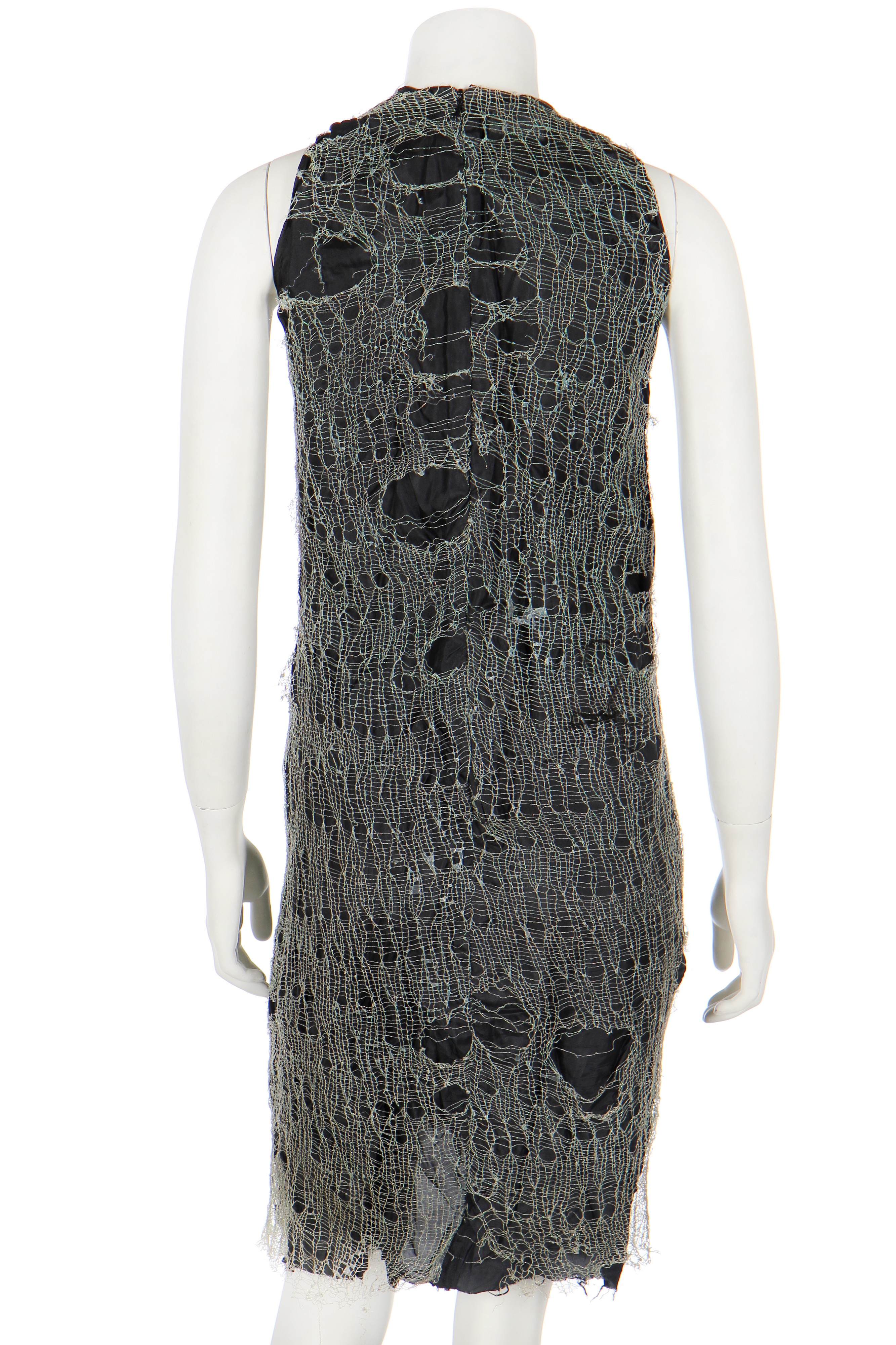 Lot 453 - A rare Alexander McQueen torn cobweb lace