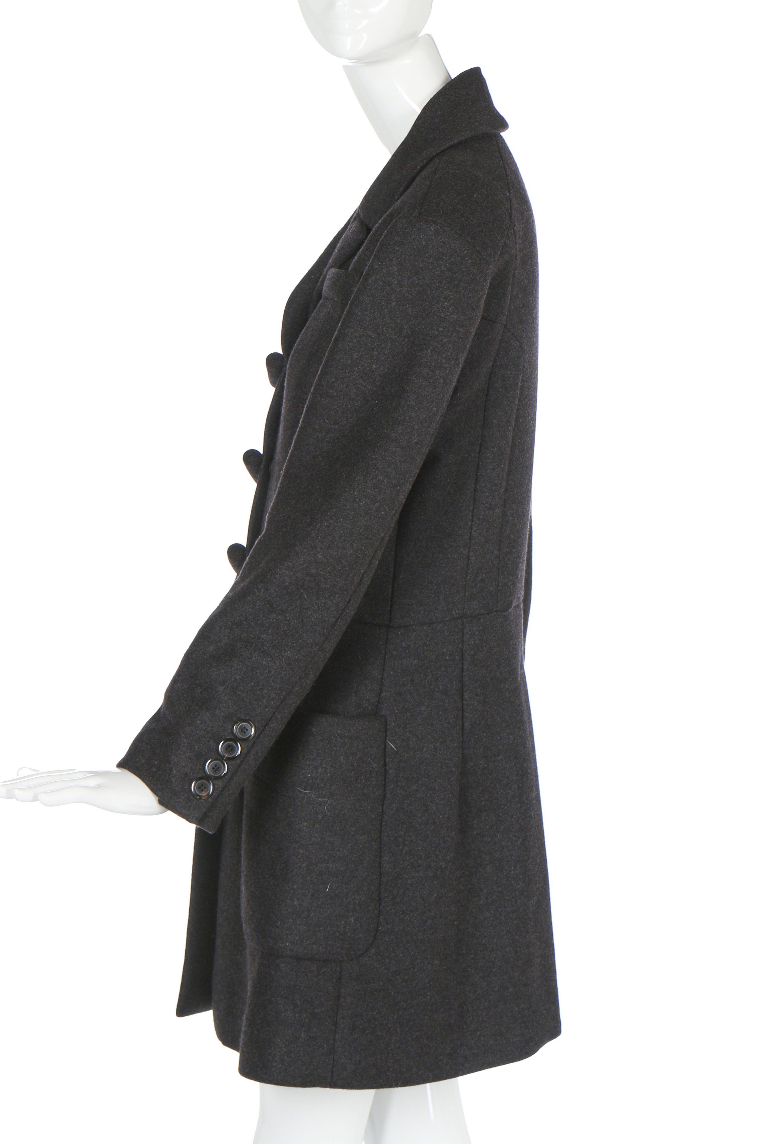 Lot 160 - A Louis Vuitton charcoal-grey wool coat,