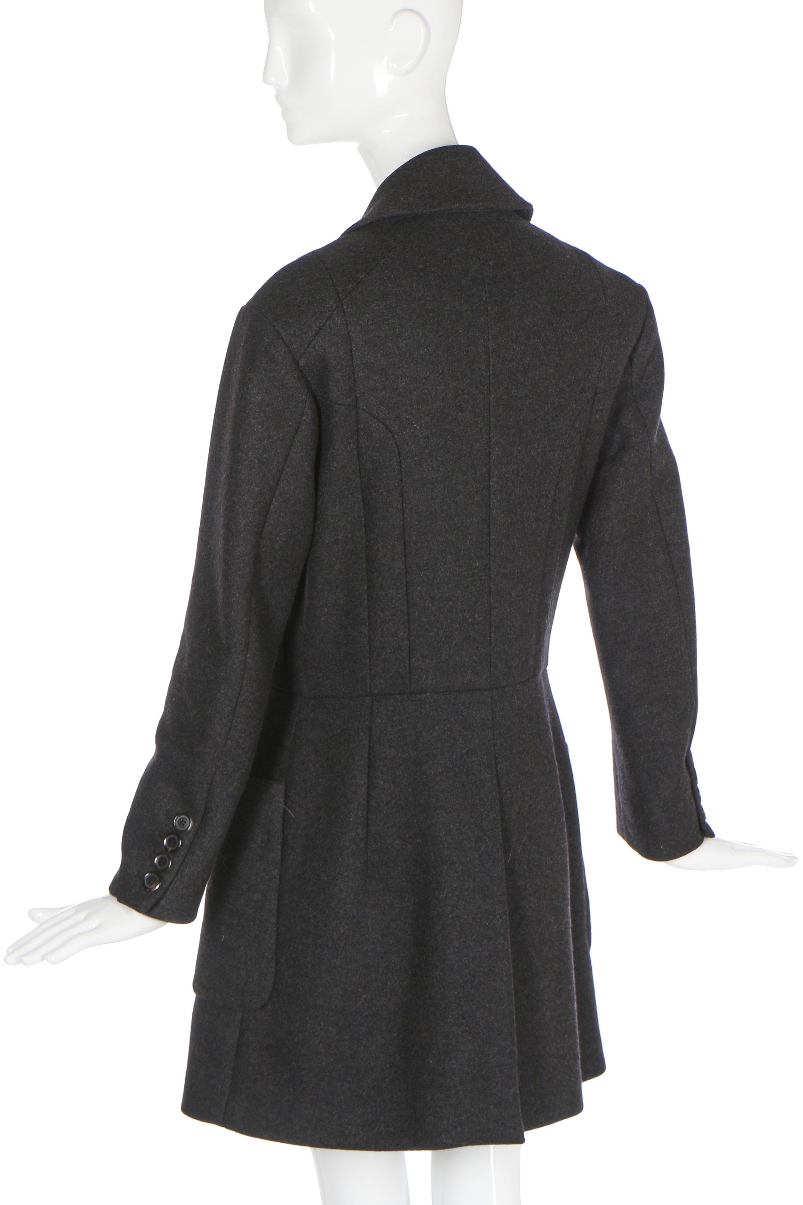 Lot 160 - A Louis Vuitton charcoal-grey wool coat,
