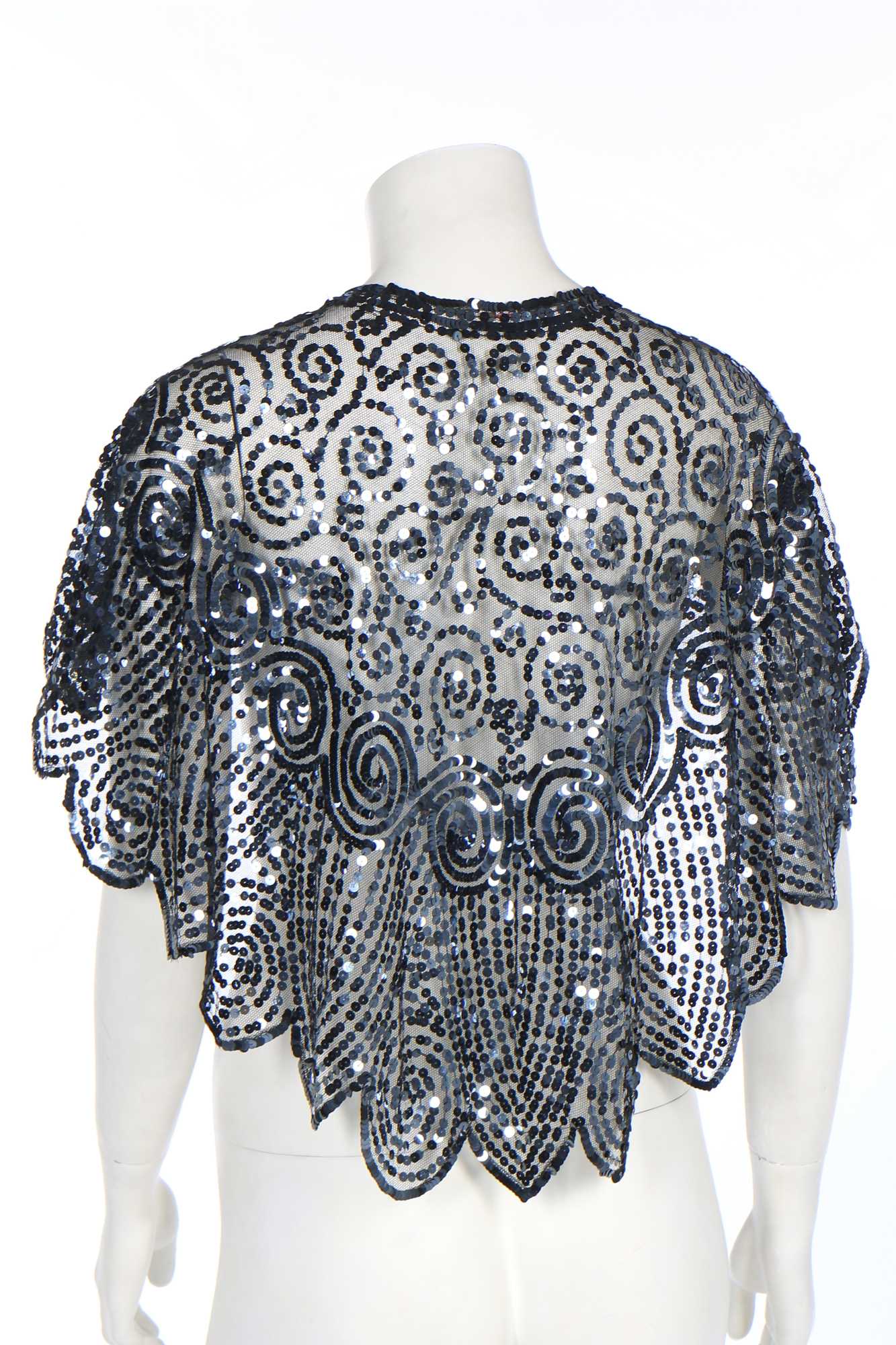 Lot 324 - Three sequined tulle evening capelets, 1930s,