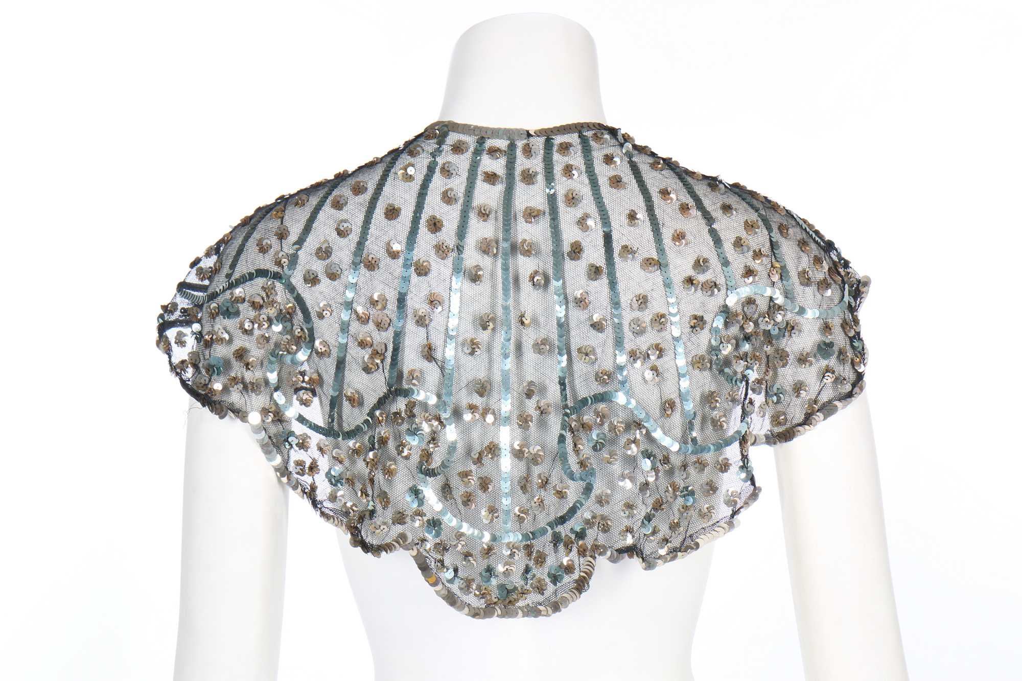 Lot 322 - Two sequined tulle evening capelets,